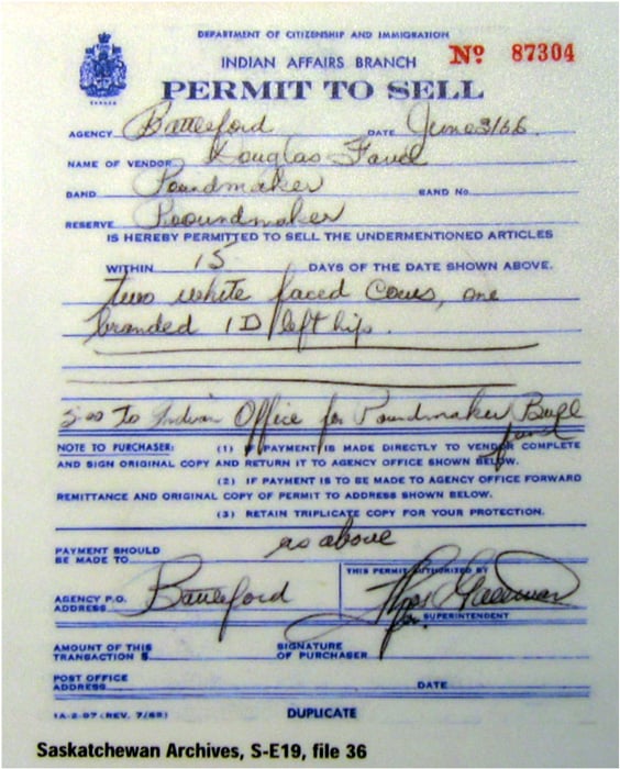Indian Act and the Pass System